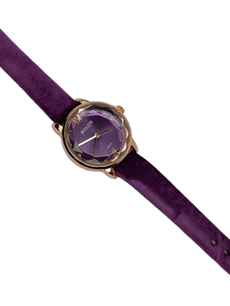 ساعت مچی زنانه بنفش گرد برند Bolun - فروشگاه اینترنتی عینک باب اسفنجی
